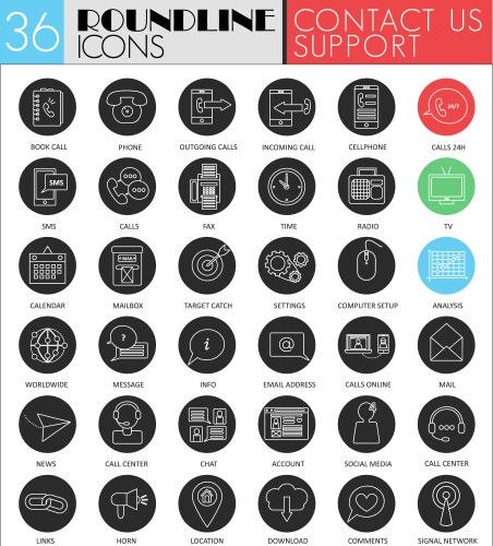 Contact icons business card symbols Royalty Free Vector