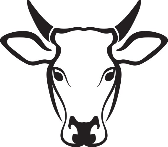 Cow head and logo template Royalty Free Vector Image