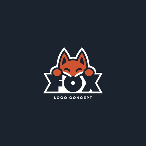 Modern fox heart logo Royalty Free Vector Image