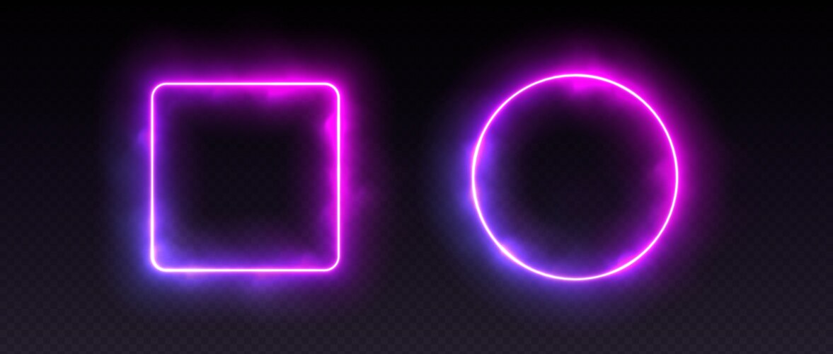 Gradient neon frames with smoke green yellow led Vector Image