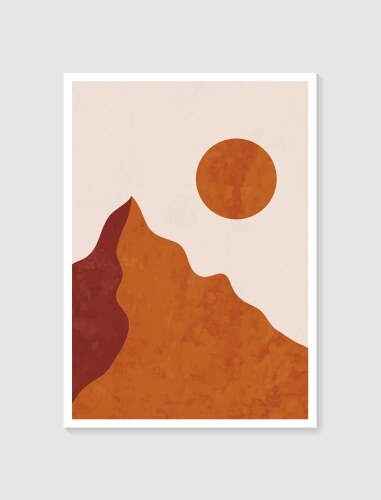 Modern minimalist art print abstract mountain Vector Image