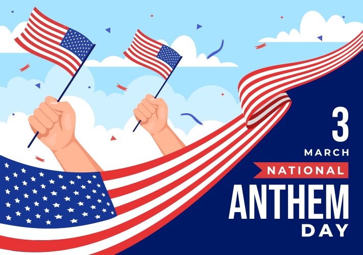 National anthem day on march 3 with united states Vector Image