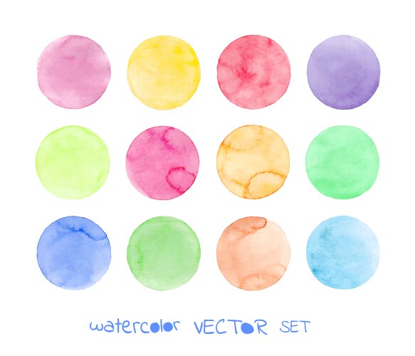 Rainbow watercolor circles Royalty Free Vector Image