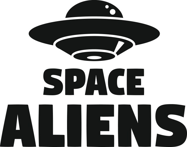 Ufo vintage emblem with text space aliens Vector Image