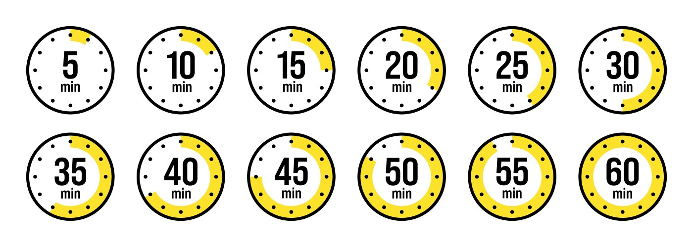 Stopwatch icons colorful simple chronometer time Vector Image