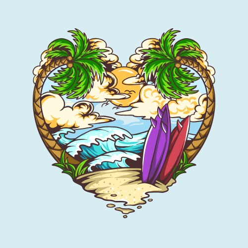 Summer beach Royalty Free Vector Image - VectorStock