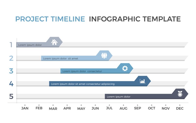 Project schedule chart overview planning timeline Vector Image