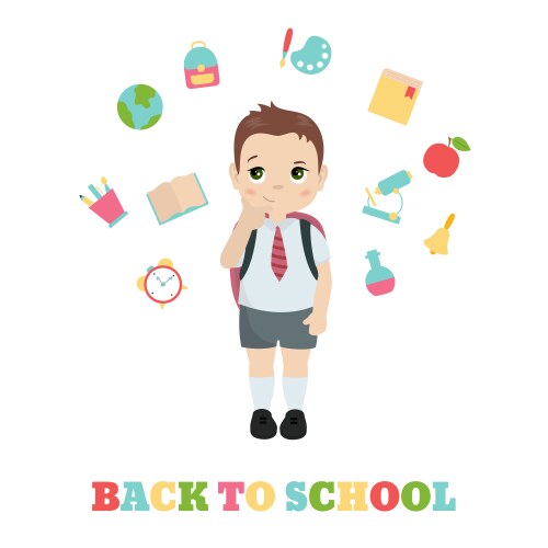 Happy school kids Royalty Free Vector Image - VectorStock