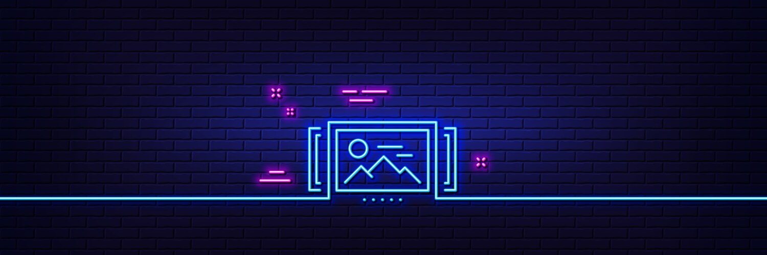 Image carousel line icon photo thumbnail sign Vector Image