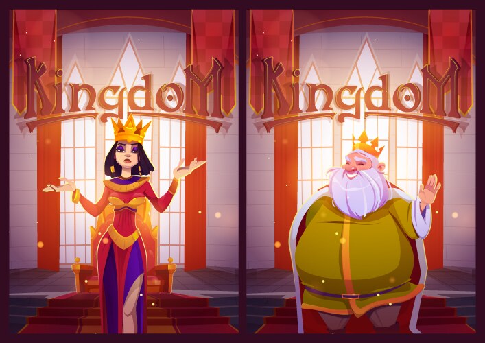 Kingdom banner with princess in medieval castle Vector Image