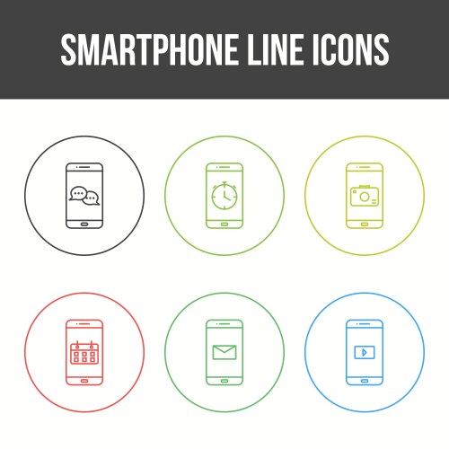 Mobile apps icon set Royalty Free Vector Image