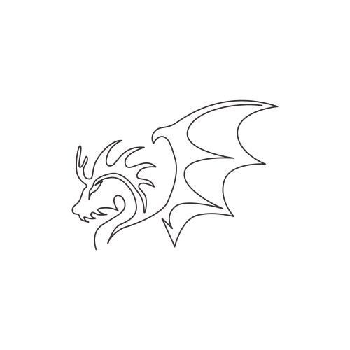 One single line drawing aggressive Royalty Free Vector Image