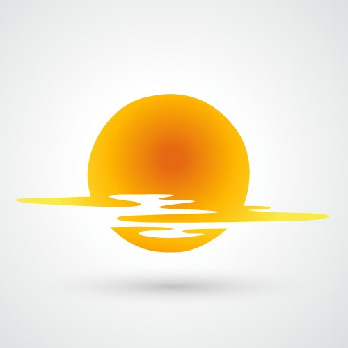 Sunset and sea waves Royalty Free Vector Image
