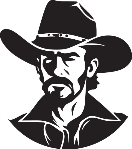 Western - minimalist and simple silhouette Vector Image