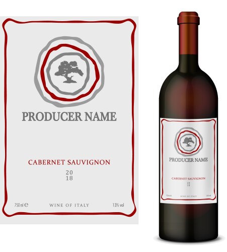 Red and white wine label special collection best Vector Image