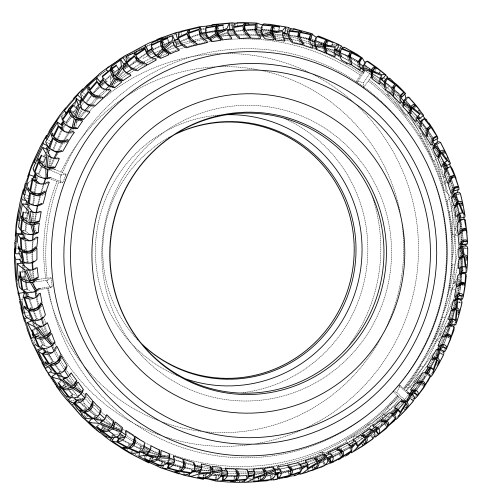 Car tire thin line concept icon Royalty Free Vector Image