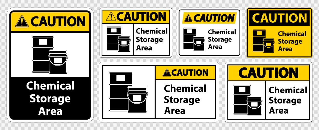 Warning chemical storage symbol sign isolate Vector Image