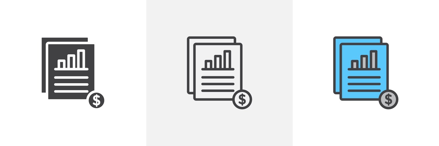 Income statement icon set on white background Vector Image