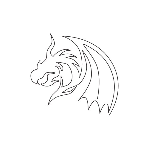 Single continuous line drawing fictional Vector Image