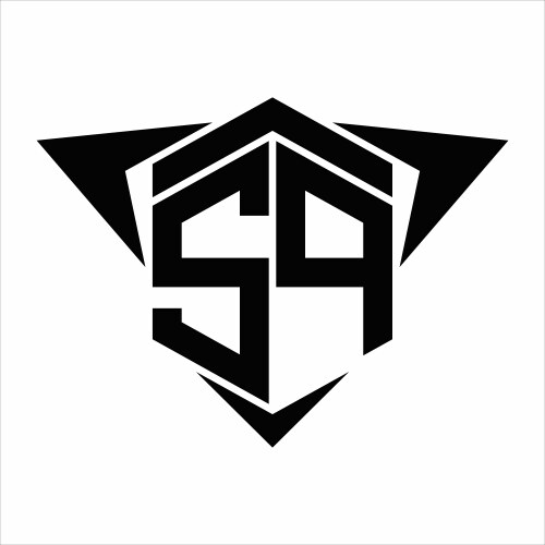 Sp initial logo linked circle monogram Royalty Free Vector