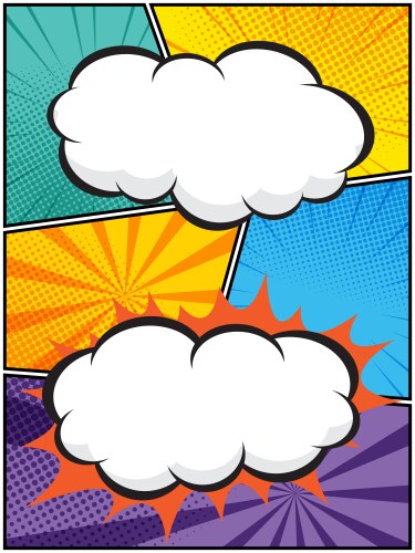 Vertical colorful comic book pop art cartoon Vector Image