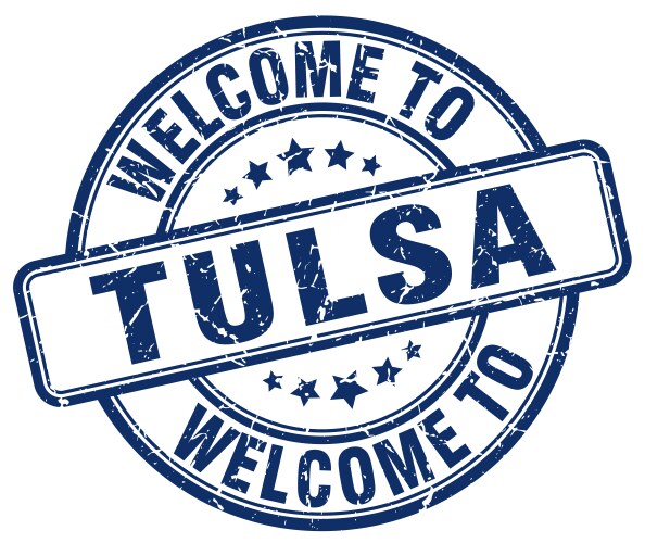 Welcome to tulsa stamp round sign Royalty Free Vector Image