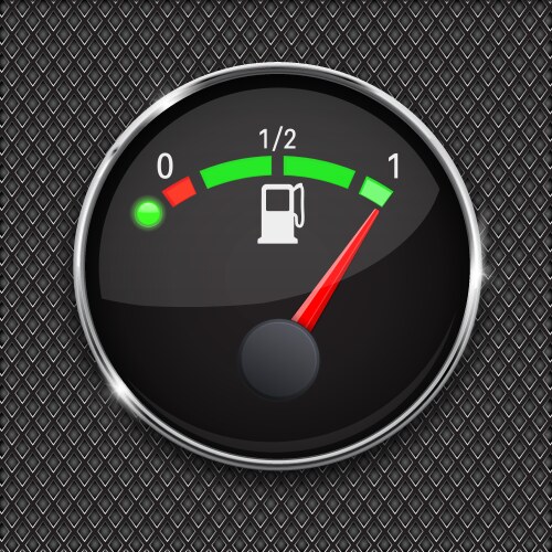 Fuel gauge collection of round car dashboard 3d Vector Image