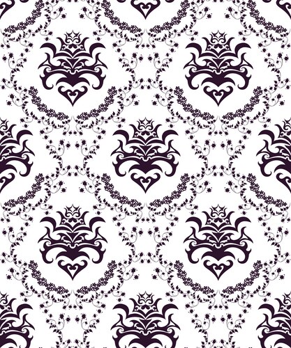 Floral folk outline seamless pattern Royalty Free Vector