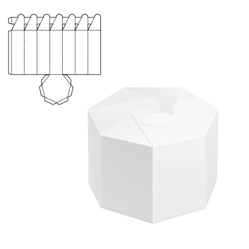 Round box and lid die cut template Royalty Free Vector Image