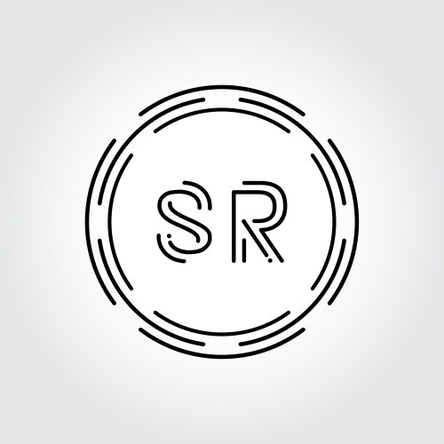 Initial letter sr logo design template Royalty Free Vector