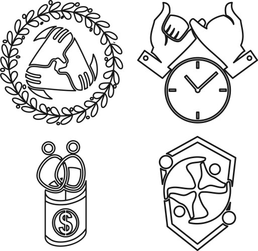 Leaf gear time commitment teamwork together Vector Image