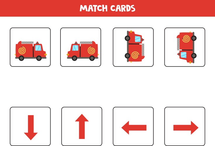 Left right up or down spatial orientation Vector Image