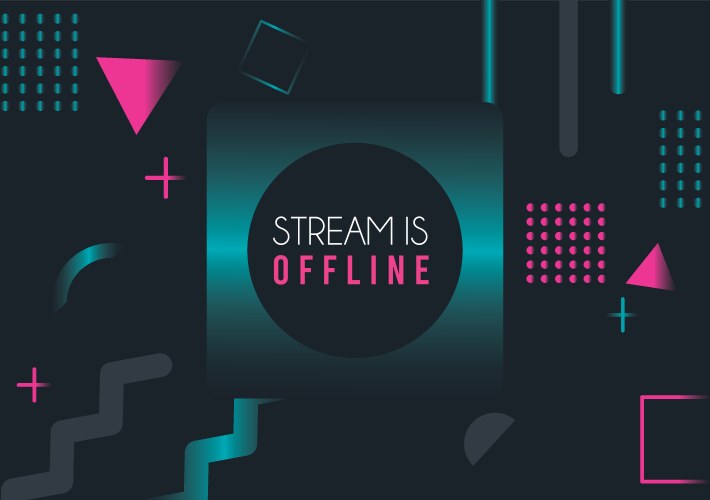 Green live stream overlay design with offline Vector Image