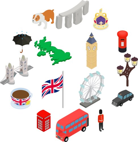 Cartoon london sights england Royalty Free Vector Image
