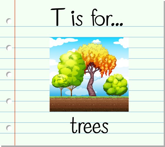 Flashcard letter t is for table Royalty Free Vector Image