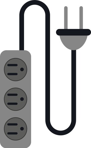 Multiple outlets with plug icon image Royalty Free Vector