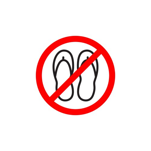 No sandals sign slipper not allowed symbol off Vector Image