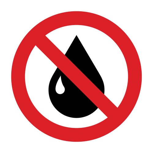 No water drop sign waterproof no drop symbol wet Vector Image
