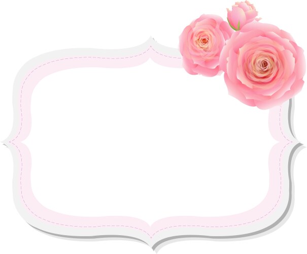 Pink rose border Royalty Free Vector Image - VectorStock