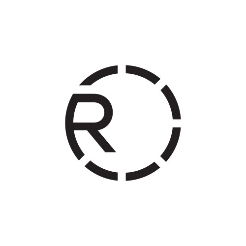 R circle letter lines logo design Royalty Free Vector Image
