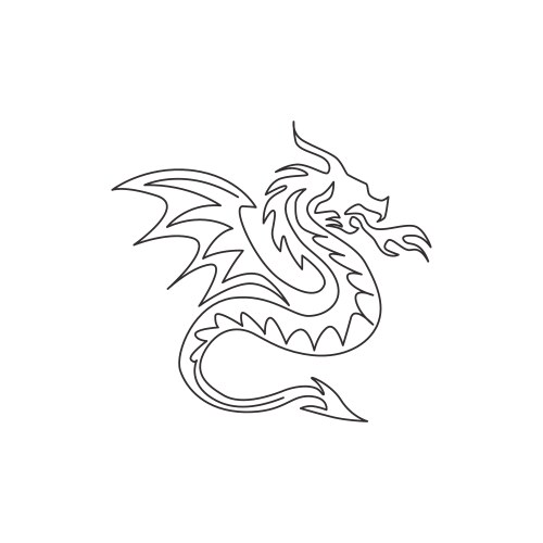 Chinese dragon line icon Royalty Free Vector Image