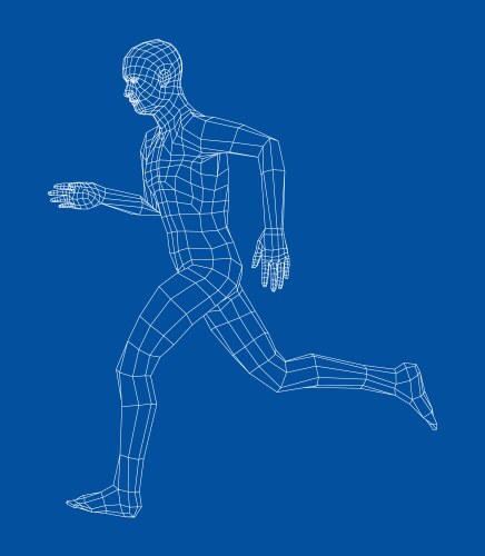 3d running man design for sport business science Vector Image