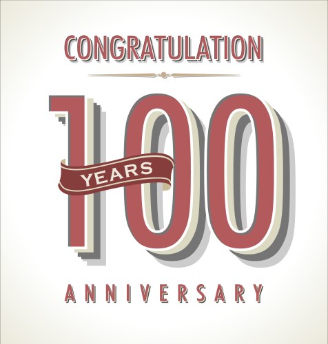 Anniversary 100 red 3d numbers Royalty Free Vector Image