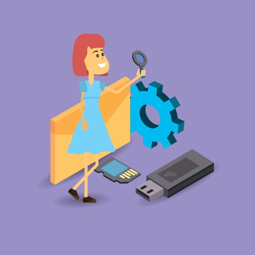 Computer network cartoon Royalty Free Vector Image