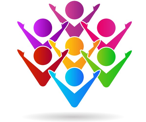 Set happy lucky people celebrating success Vector Image