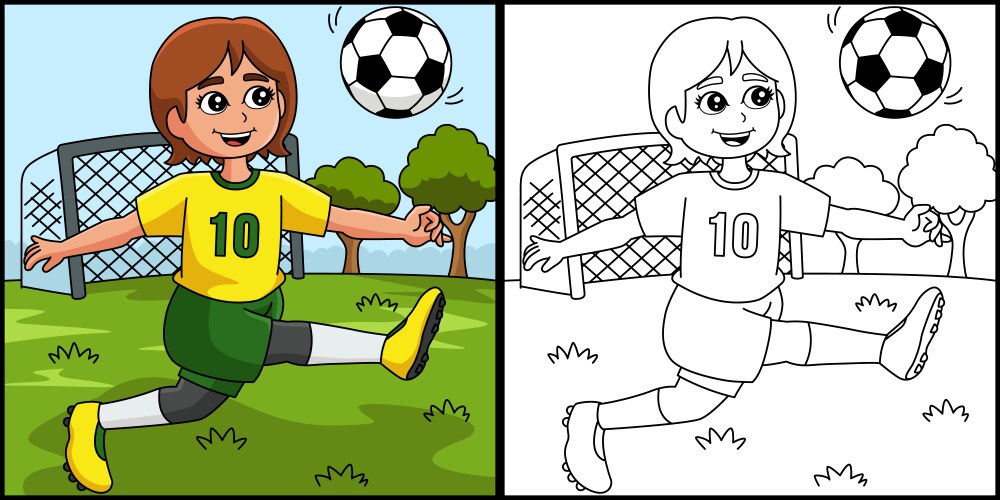 Girl playing tennis coloring page for kids Vector Image