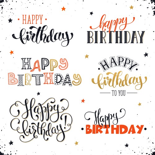 Happy Birthday Lettering Vector Images (over 51,000)