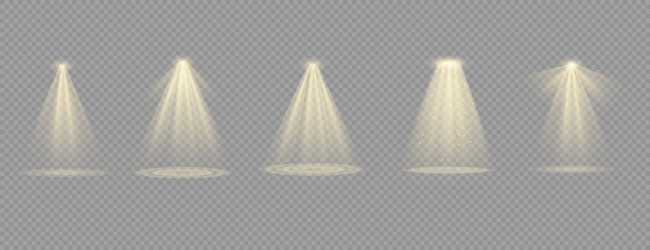 Spotlight light effect set glow white Royalty Free Vector