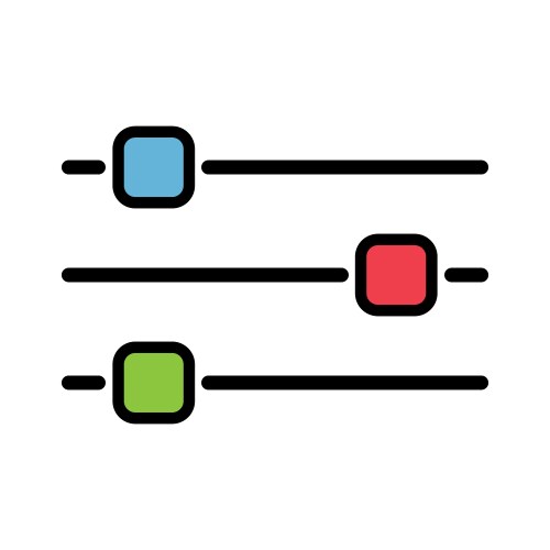 Set of volume mixer icon filter sound symbol Vector Image