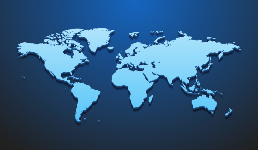 World map with countries on blue background Vector Image